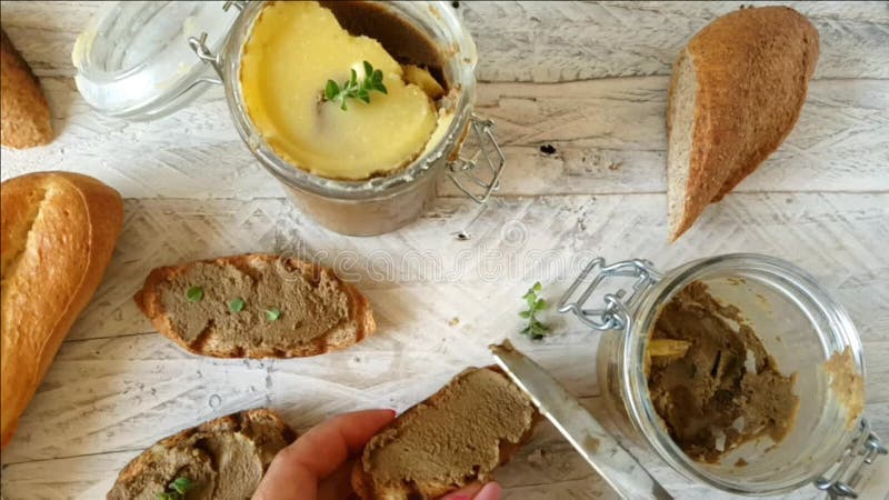 Making Sandwiches with Homemade Liver Pate Stock Video - Video of ...