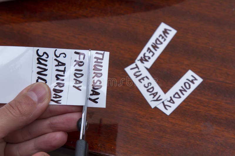 Making the Schedule for the Week Stock Photo - Image of calendar, date ...