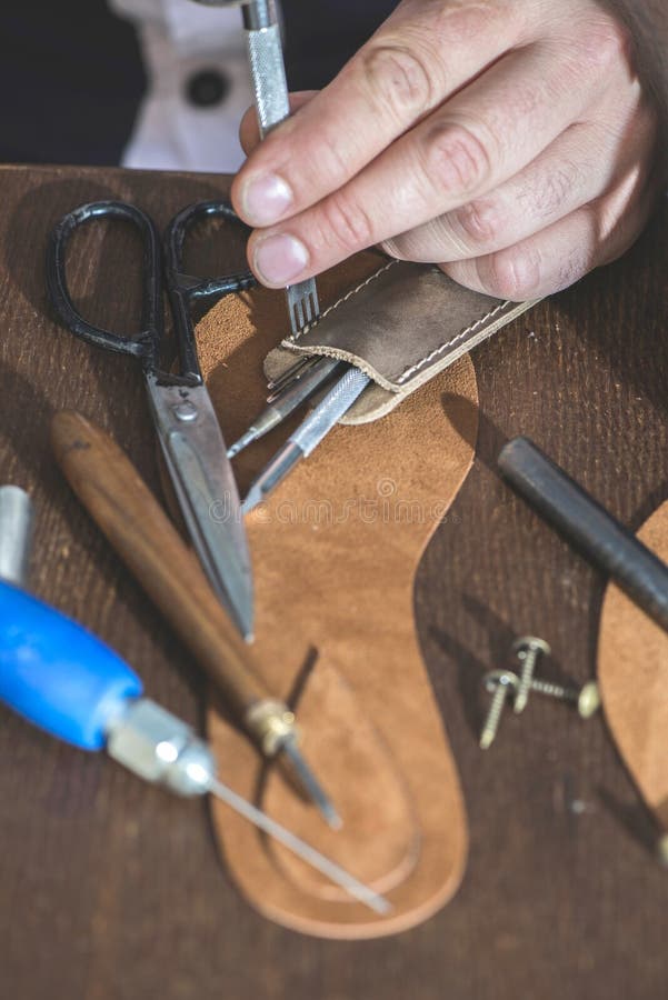 Making shoes stock image. Image of tradition, hand, business - 54393321