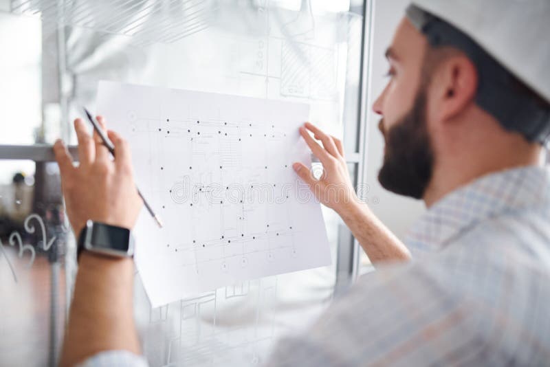 Making Sketch of Construction Stock Photo - Image of occupation, idea ...