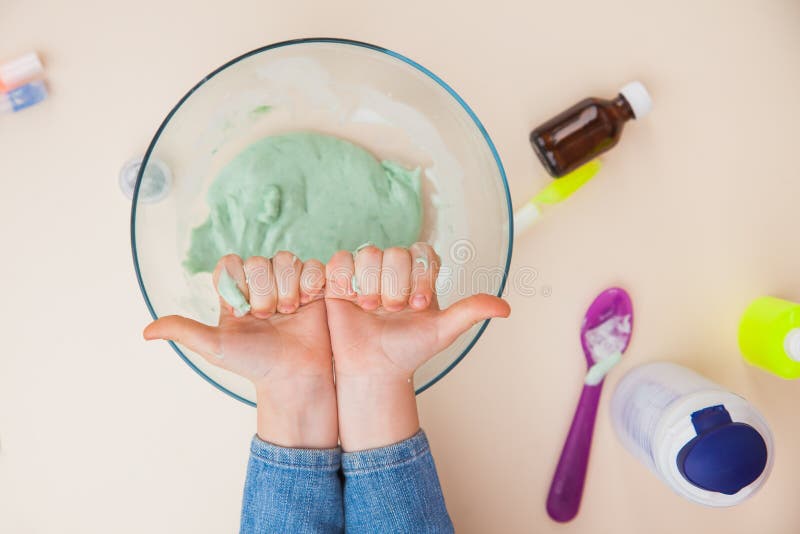 Making Slime, Step by Step Instruction, Final Step Seven the Toy is ...