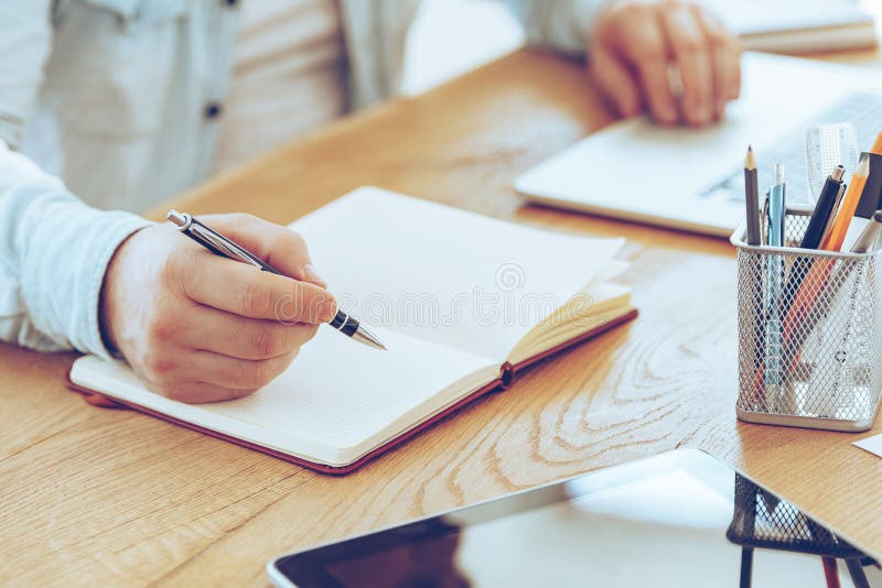 Making some notes. stock photo. Image of close, unrecognizable - 67472368