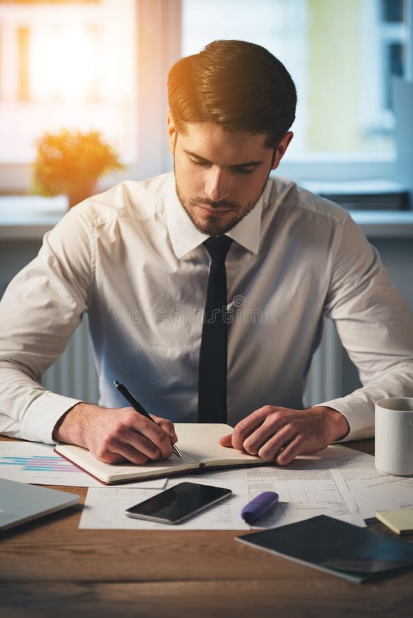 Making some notes. stock image. Image of effect, coffee - 69026953