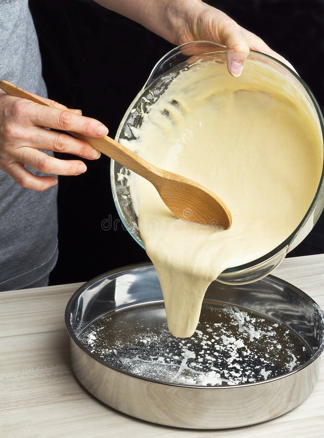 Making Sponge Cake. Series. Stock Photo - Image of cake, hand: 49243994