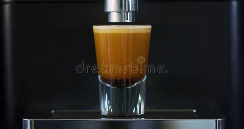 Making Strong Espresso at Exclusive Coffee Machine Stock Footage ...