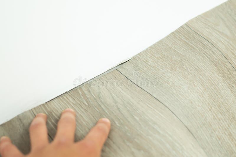 Laying Down New Linoleum on Floor Stock Photo - Image of room, repair ...