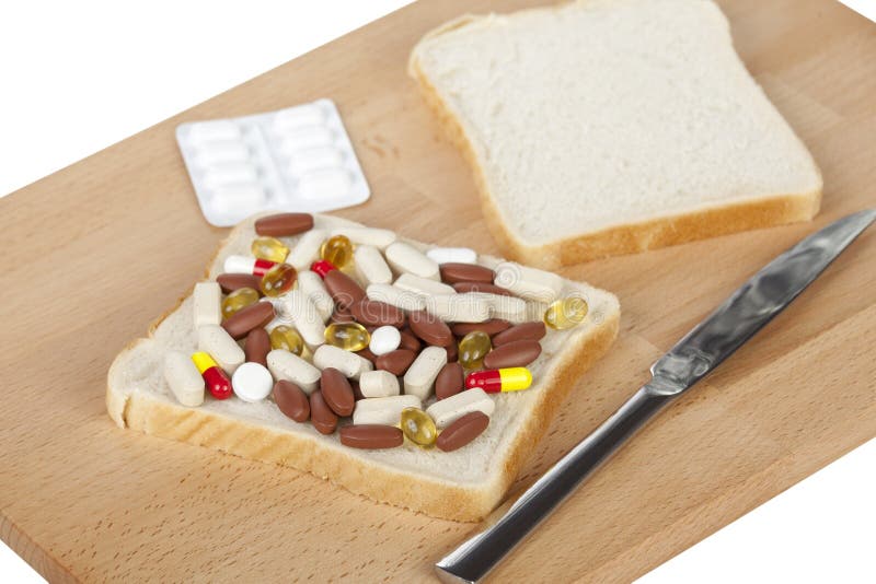 Making a Tasty Sandwich Filled with Pills and Tablets Stock Image ...