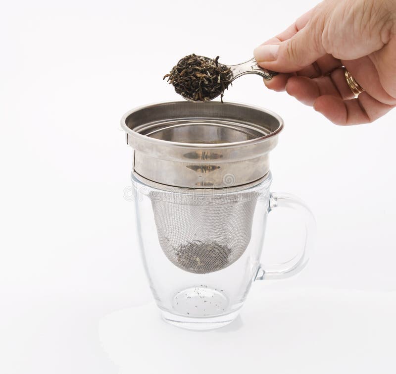 Making tea stock photo. Image of isolated, strainer, drink - 26266998