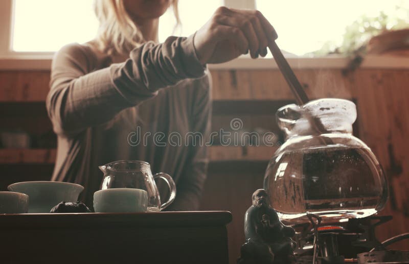 Making tea ceremony stock image. Image of objects, chinese - 92396197