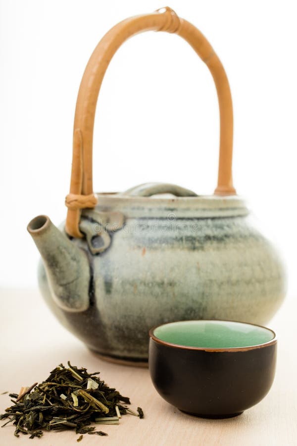 Making Tea stock image. Image of green, black, leaf, teapot - 33363111