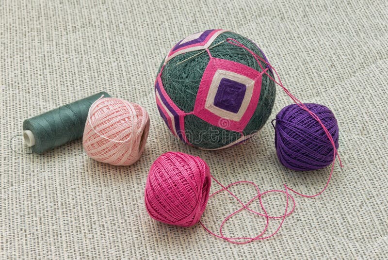 Making temari ball stock image. Image of handiwork, embroider - 63401855