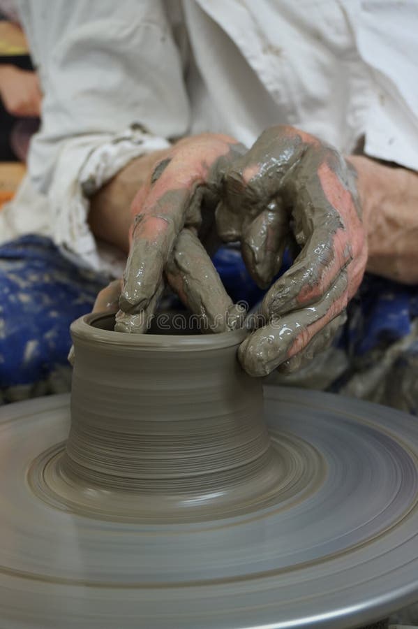Making throwing pottery stock photo. Image of culture - 94358886