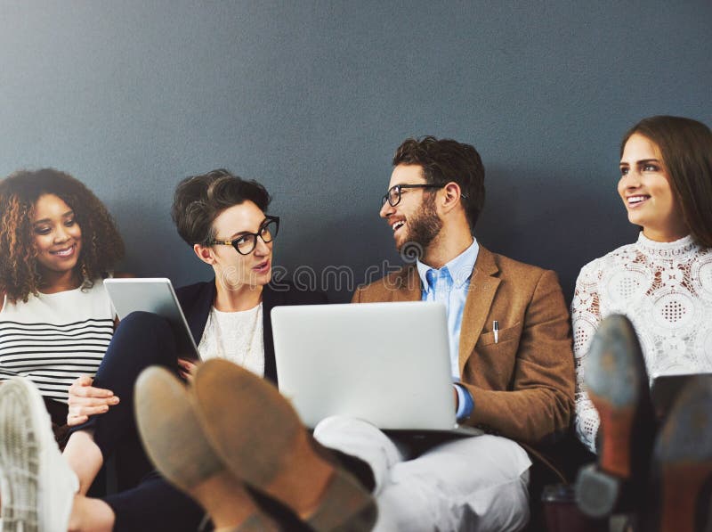 Making the Time To Connect with the Team Mates. Studio Shot of a Group ...