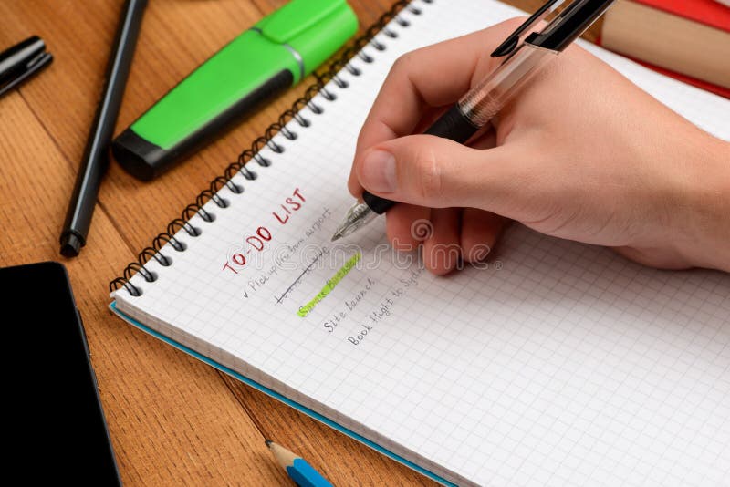 Making a To Do List. Writing Tasks and Reminders Stock Image - Image of ...