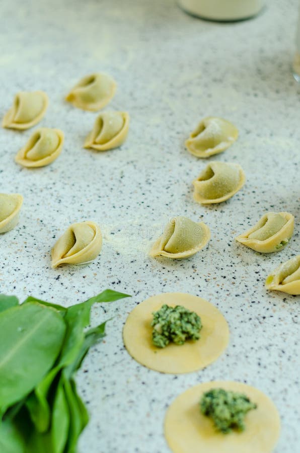 Making tortellini stock image. Image of basil, lunch - 118070267