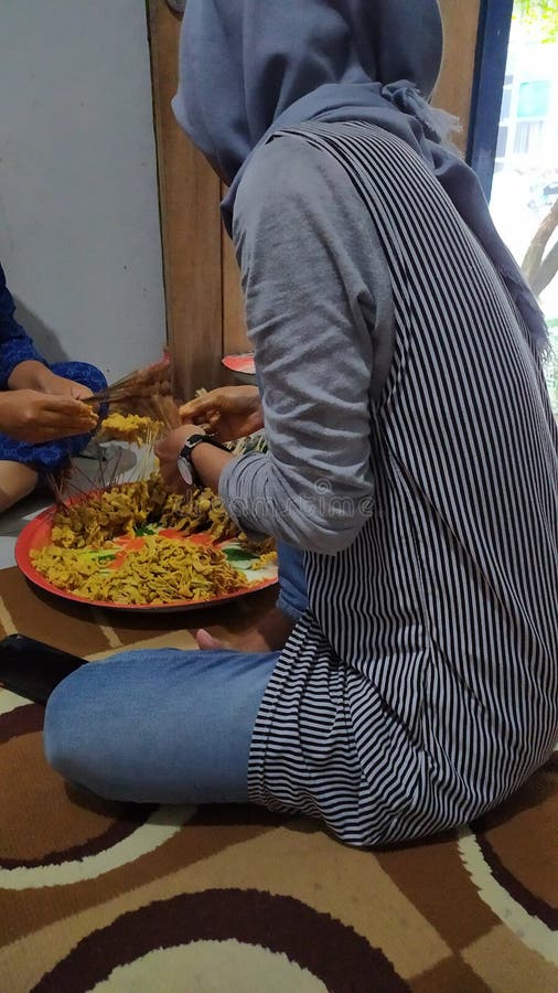 Making Traditional Indonesian Satay Stock Image - Image of indonesian ...