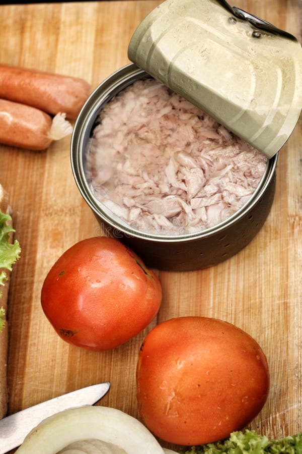 Making tuna sandwich stock image. Image of onion, fish - 35404425