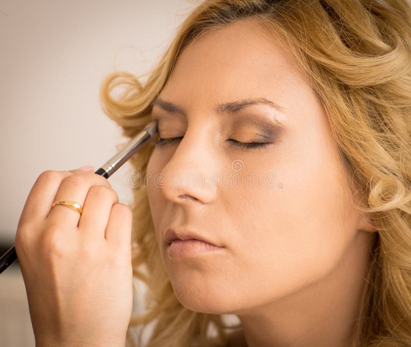 Making-up a woman stock photo. Image of lips, closeup - 31012100