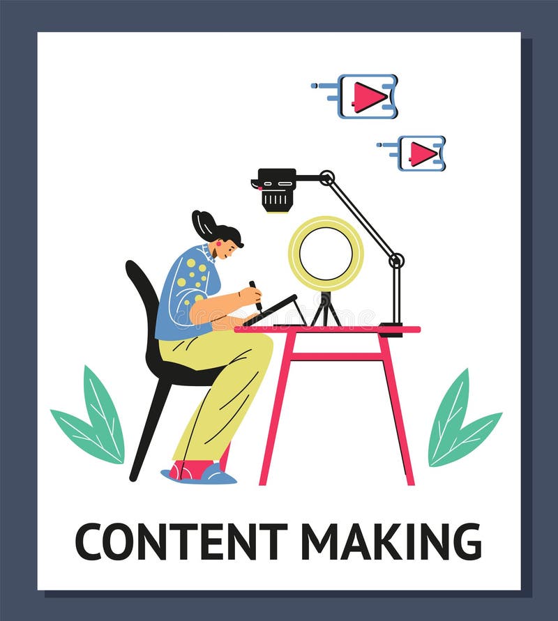 Making Visual Content for Social Media Vector Cartoon Poster, Artist ...