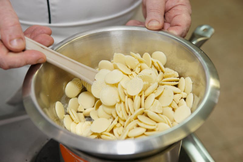 Making of white chocolate stock image. Image of preparing - 28088603