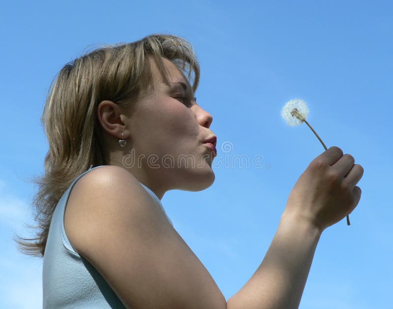 Make a wish stock photo. Image of dandelion, kiss, asia - 310238