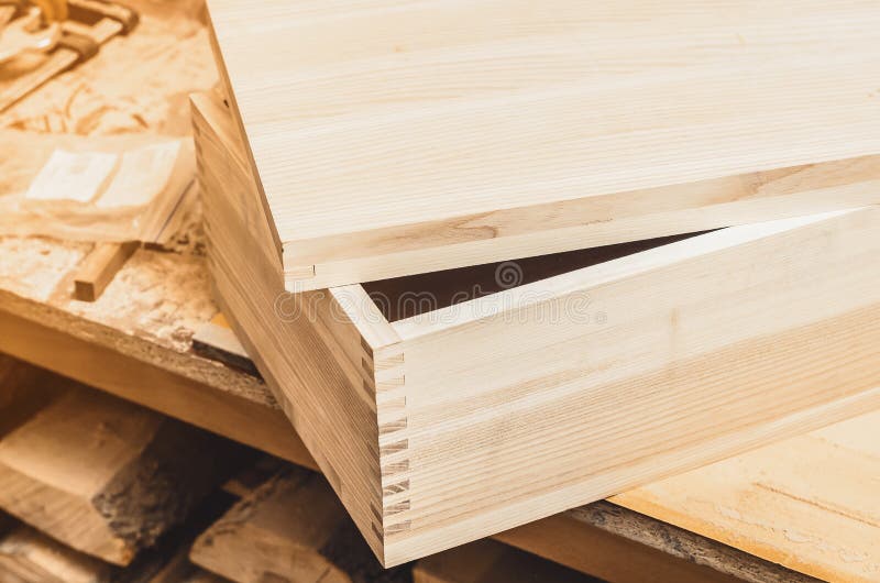 Making a Wooden Box in a Carpentry Workshop Stock Photo - Image of ...
