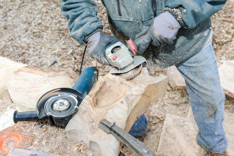 The Making of a Wooden Sculpture Stock Image - Image of perched, statue ...