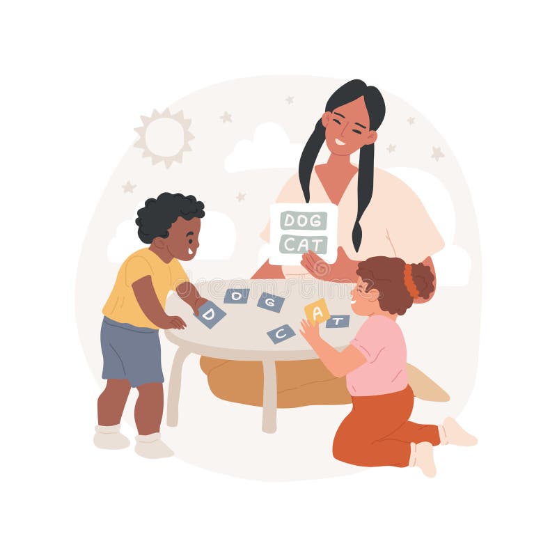 Making Words with Letters Isolated Cartoon Vector Illustration. Stock ...