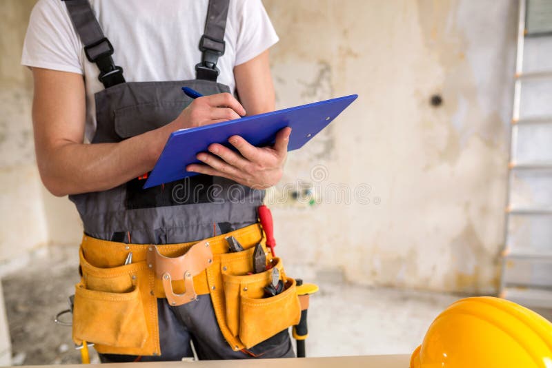 Making a Work Plan and Drawing Sketches Stock Photo - Image of ...