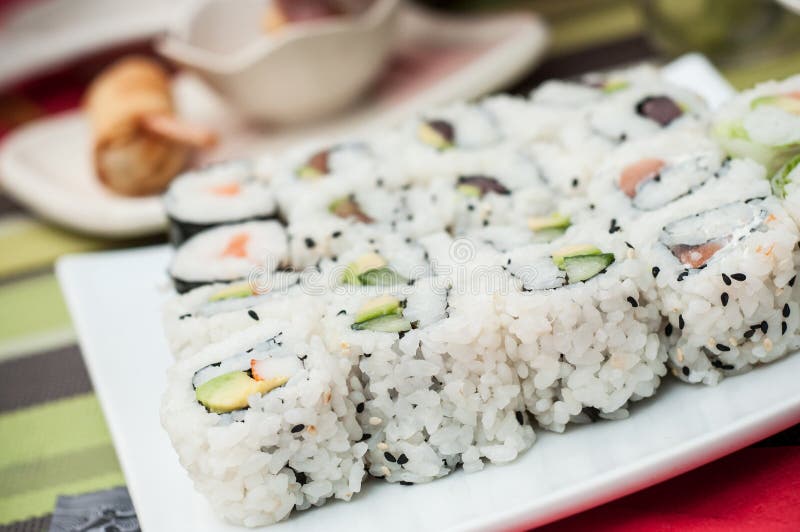Makis Assortment at the Chinese Restaurant Stock Photo - Image of lunch ...