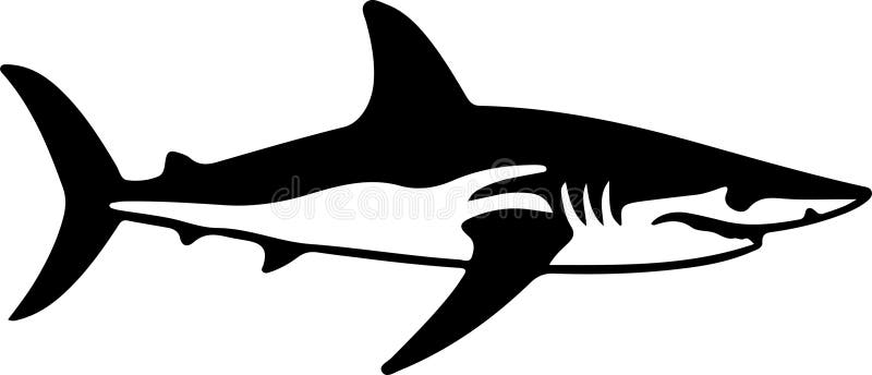 Mako Shark Outline Silhouette Generative Ai Stock Vector - Illustration ...