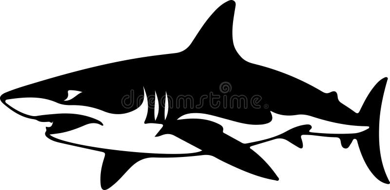 Mako Shark Outline Silhouette Generative Ai Stock Vector - Illustration ...