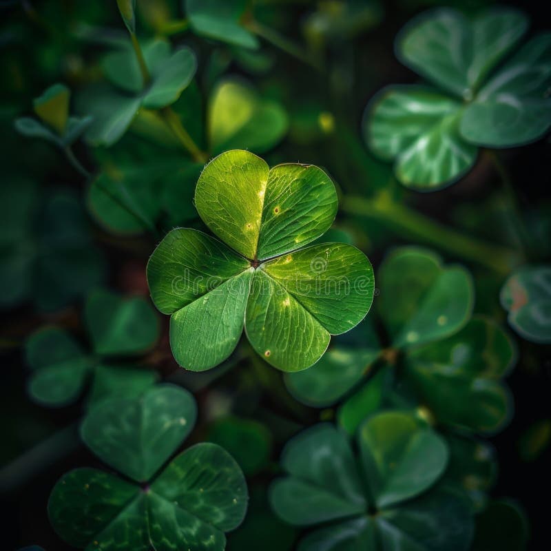 Makro Image of Clover Leaf or Shamrock on Green Background Stock ...