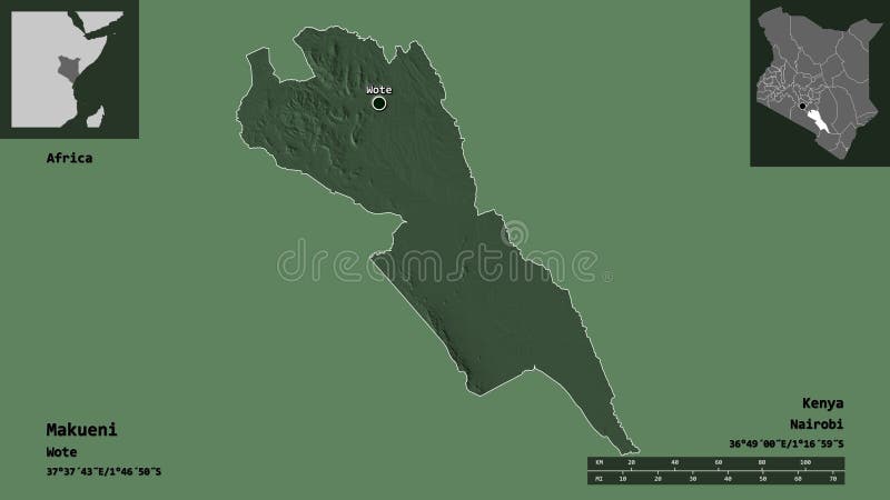 Makueni, County of Kenya,. Previews. Administrative Stock Illustration ...