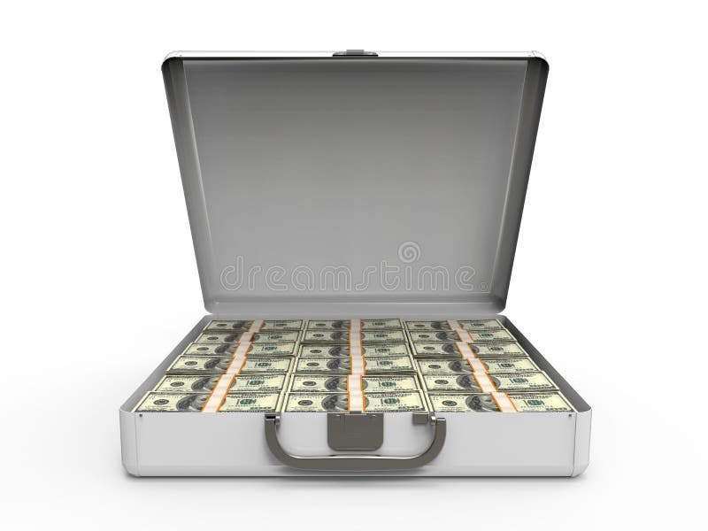 Mala De Viagem Completamente Do Dinheiro Ilustração Stock - Ilustração ...