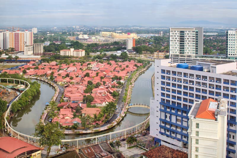 Malacca Cityscape with Melaka River Stock Image - Image of landscape ...