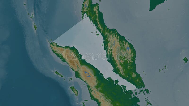 Malacca Strait Highlighted. Physical Map Stock Illustration ...