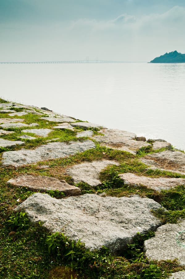 Malacca Straits from Penang Stock Image - Image of rock, bridge: 25757559