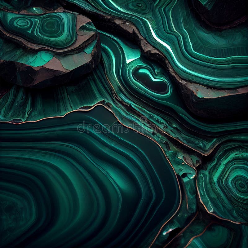 Malachite Green Stone Texture - AI Generated Image Stock Illustration ...