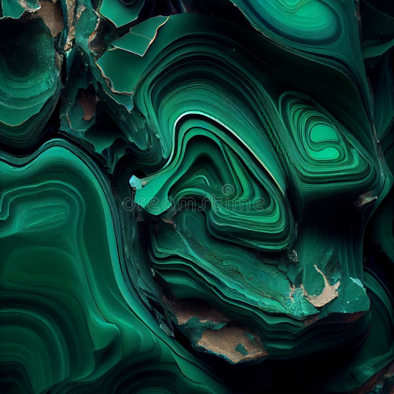 Malachite Green Stone Texture - AI Generated Image Stock Illustration ...