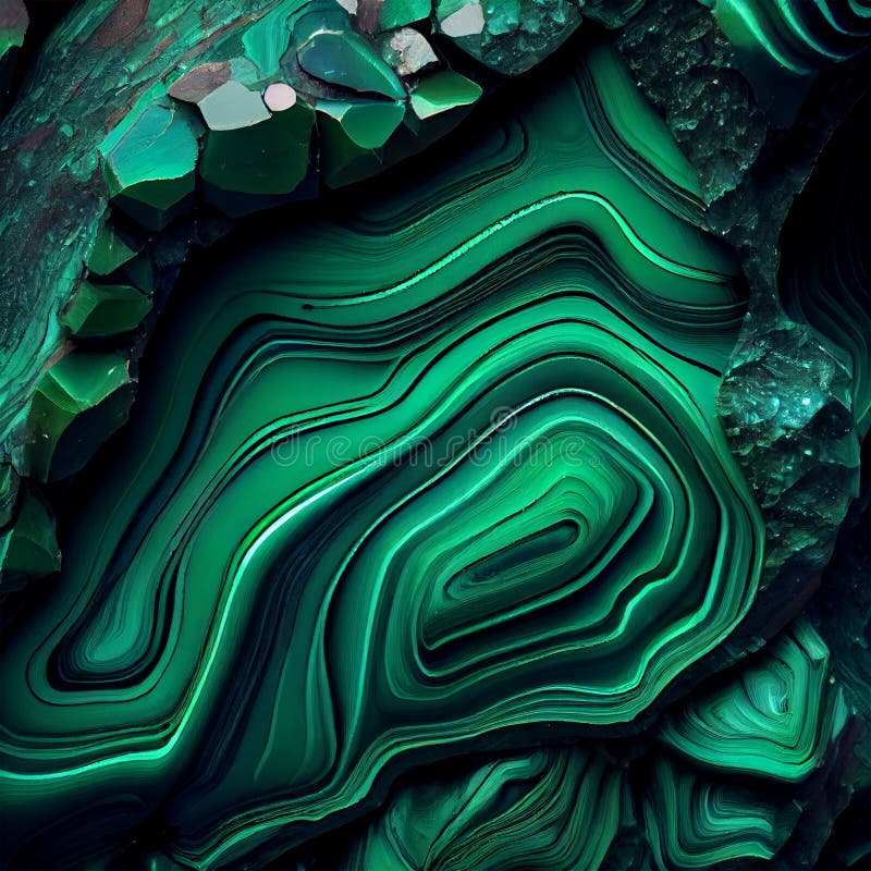 Malachite Green Stone Texture - AI Generated Image Stock Illustration ...