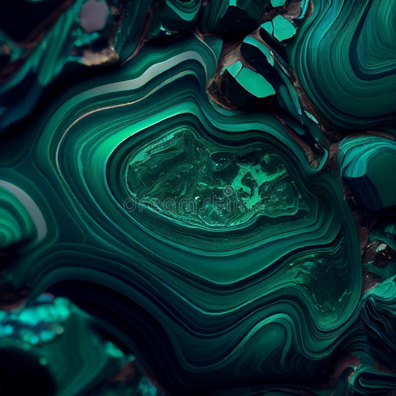 Malachite Green Stone Texture - AI Generated Image Stock Illustration ...