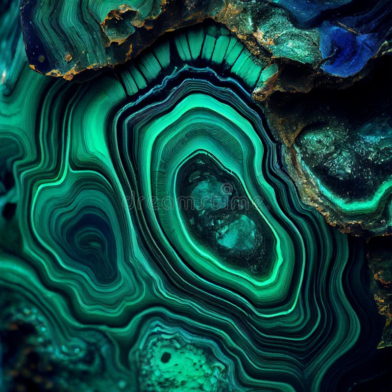 Malachite Green Stone Texture - AI Generated Image Stock Illustration ...