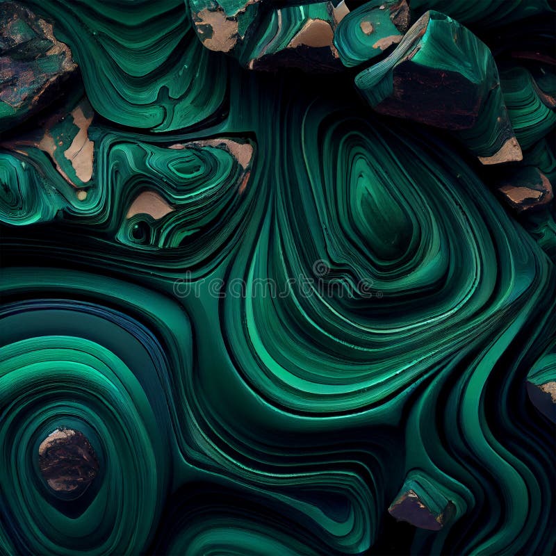 Malachite Green Stone Texture - AI Generated Image Stock Illustration ...