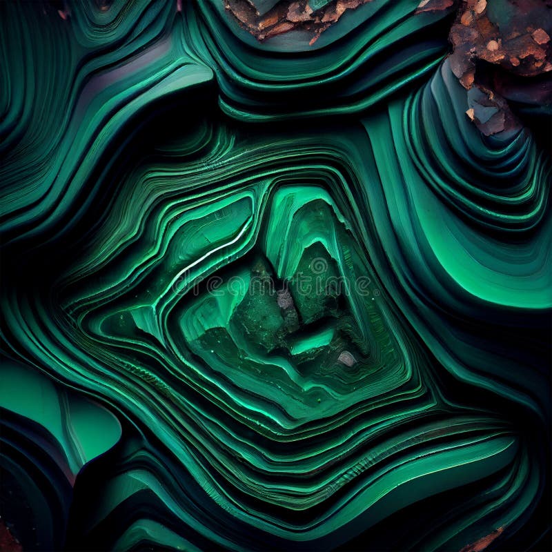 Malachite Green Stone Texture - AI Generated Image Stock Illustration ...