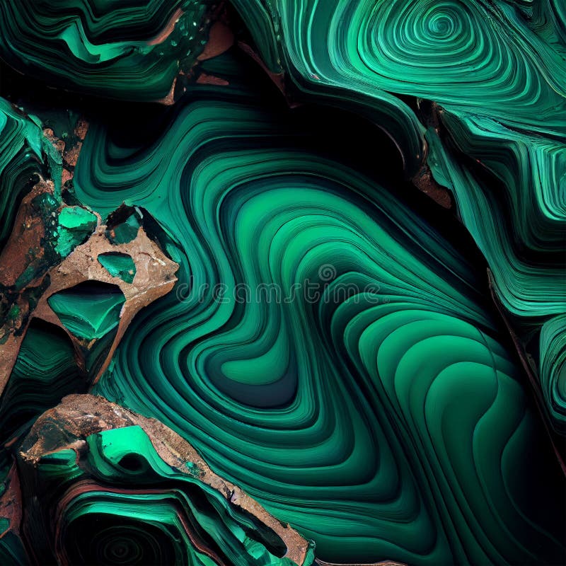 Malachite Green Stone Texture - AI Generated Image Stock Illustration ...