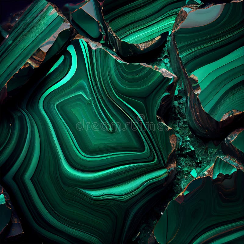 Malachite Green Stone Texture - AI Generated Image Stock Illustration ...
