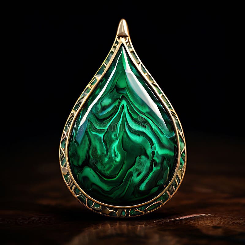 Malachite Teardrop a Malachite Gemstone Carved into a Stock Image ...