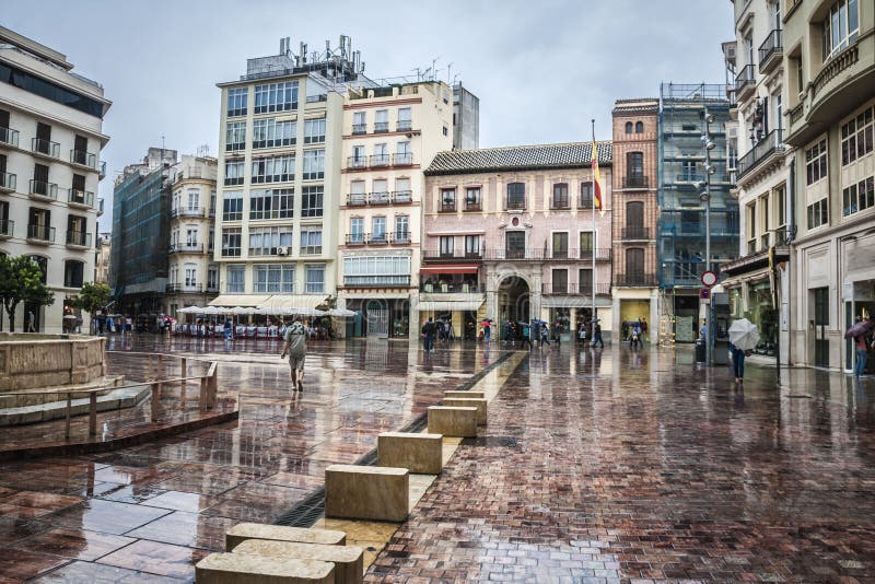 Malaga city stock image. Image of pedestrian, autumn - 48527179
