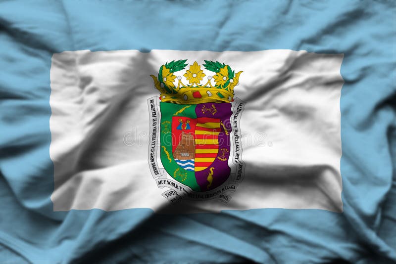 Malaga Realistic Flag Illustration. Stock Illustration - Illustration ...